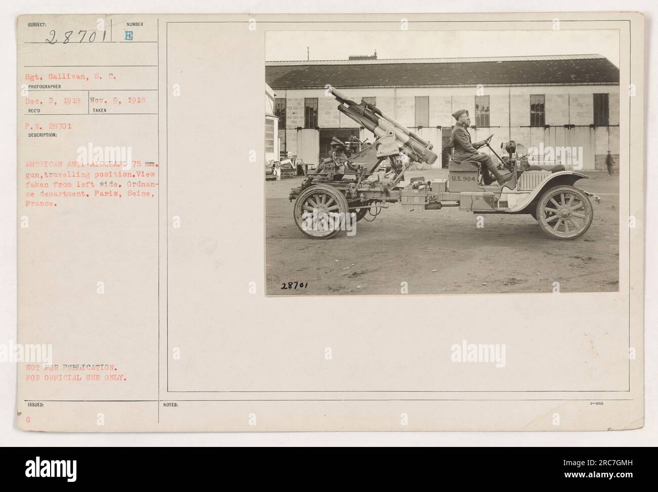 "Sgt. Gallivan captures an image of an American anti-aircraft 75 mm ...