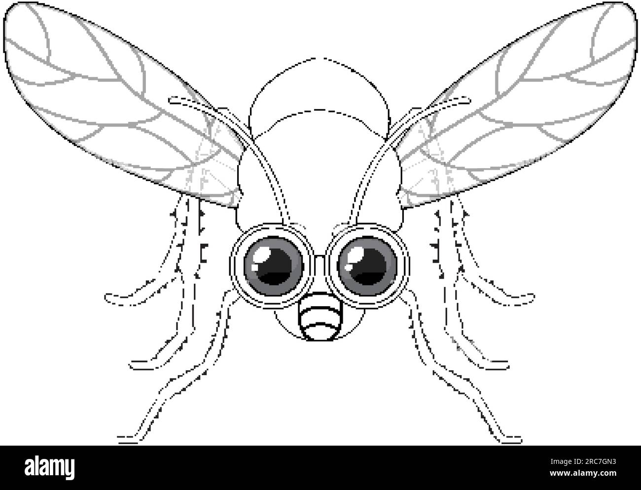 Happy fly cartoon character doodle illustration Stock Vector Image ...