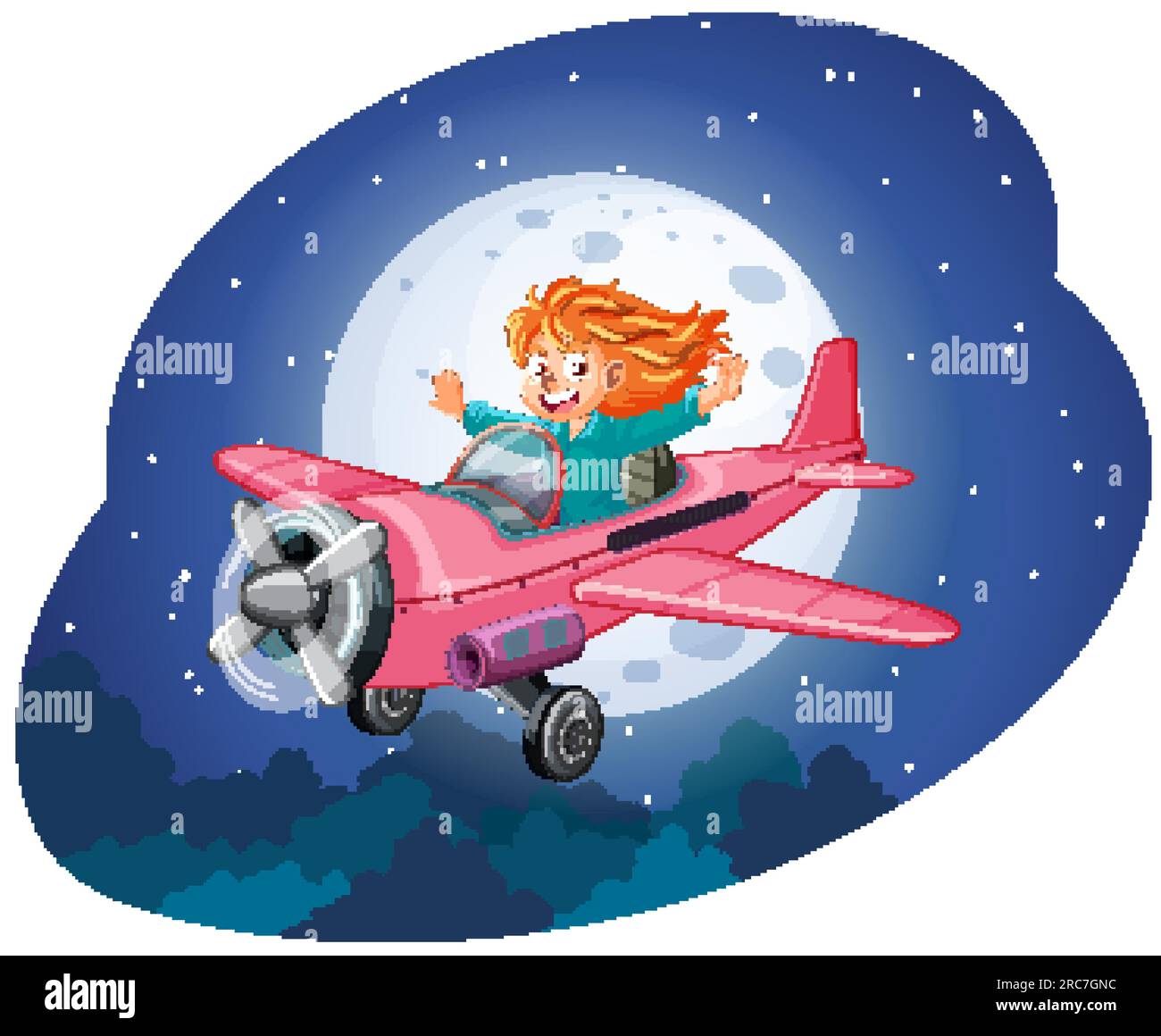 Woman riding airplane Stock Vector Images - Alamy