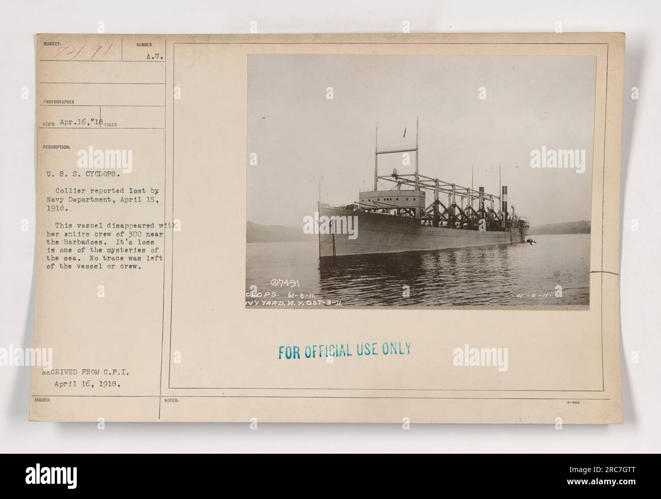 Uss cyclops disappearance hi-res stock photography and images - Alamy