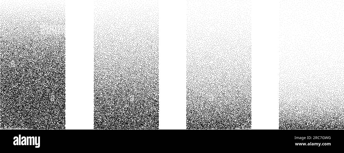 Set Of Fading Rectangular Gradients Black Dotted Texture Element