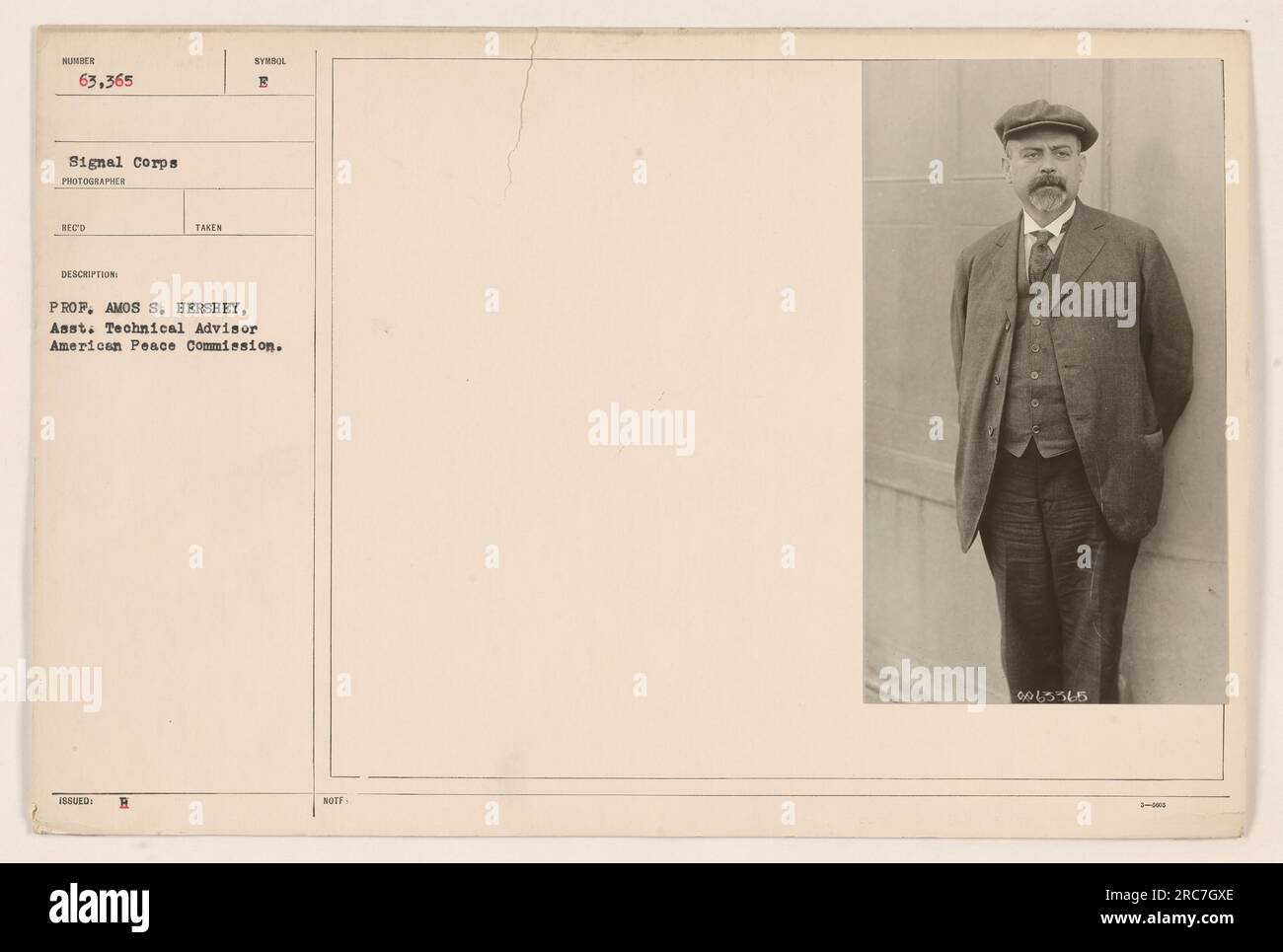 Caption: Prof. Amos S. Hershey, Assistant Technical Advisor of the ...