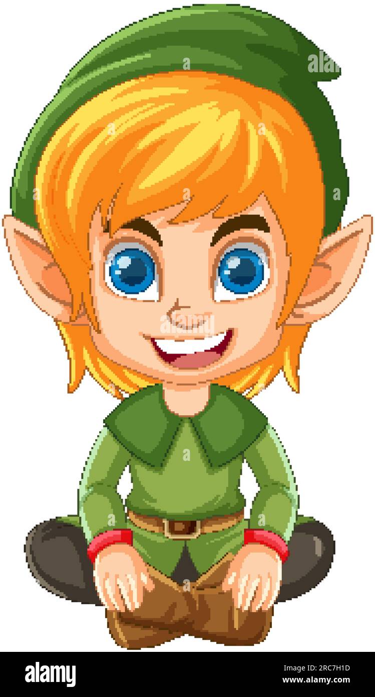 Cute elf cartoon character isolated illustration Stock Vector Image ...