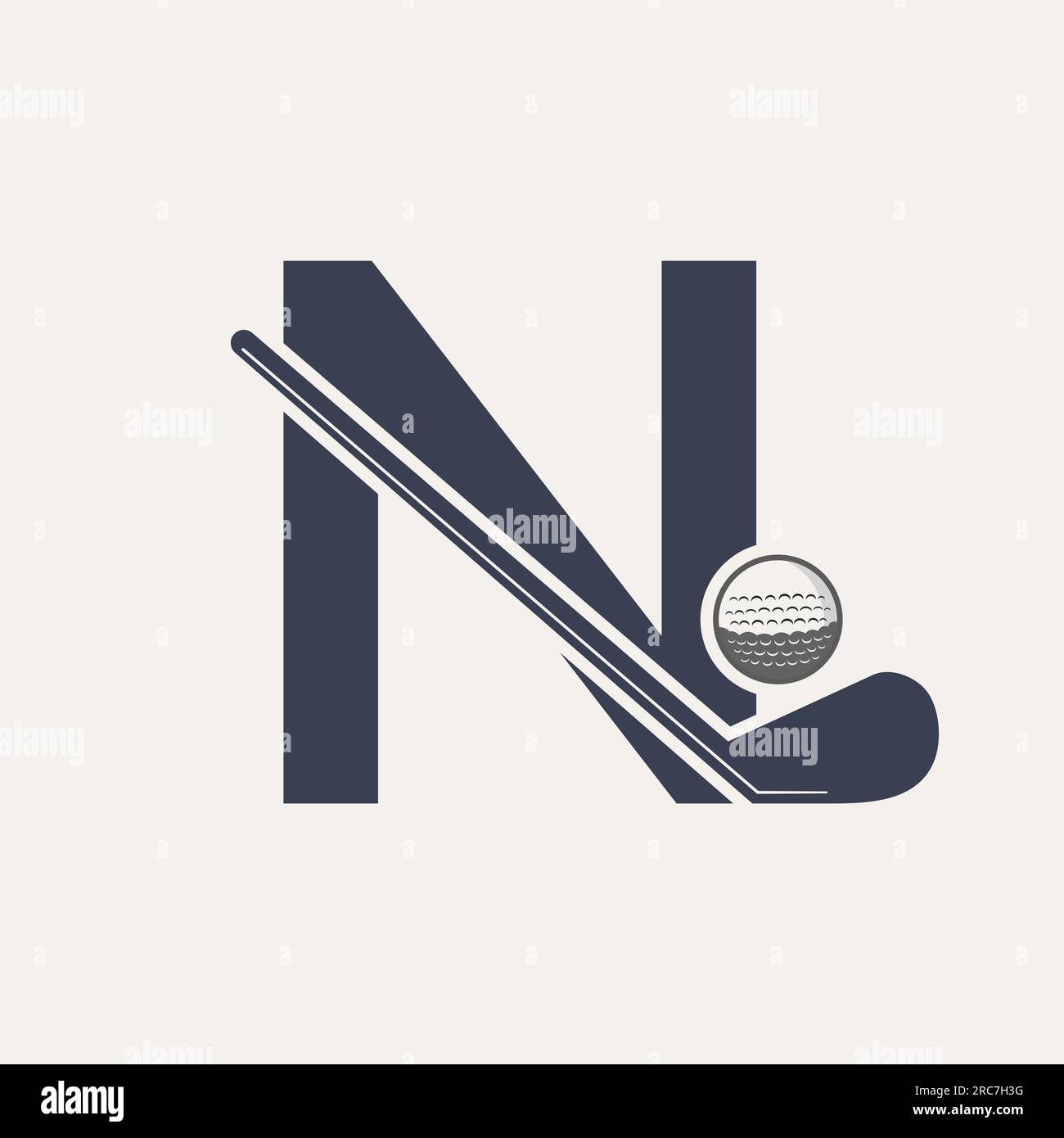 Letter N Hockey Tournament Logo. Ice Hockey Badge Logo Template Stock ...