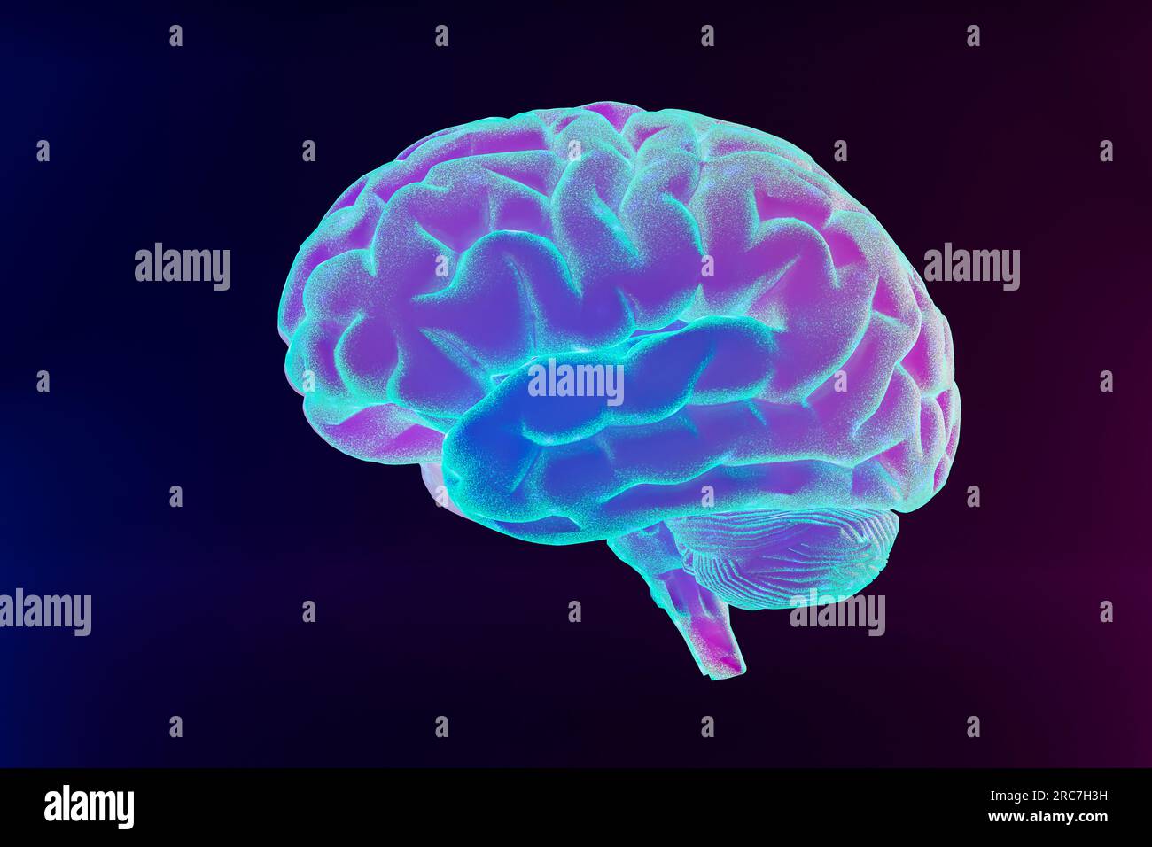 glowing neon human brain model. Deep learning , Machine learning and ...