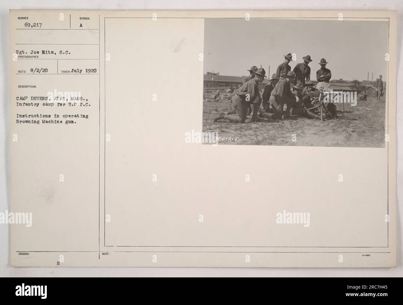 Soldiers at Camp Devens in Ayer, Massachusetts receiving instructions ...