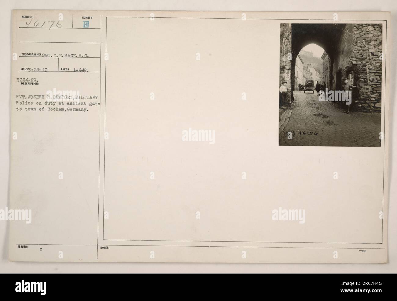 Private Joseph P. Dempsey, a member of the Military Police, is shown ...