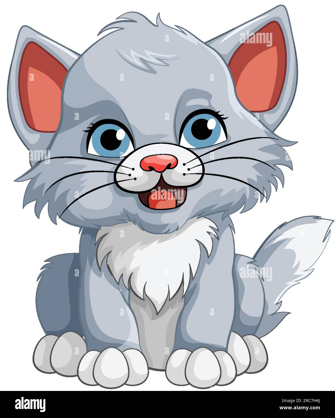 Cute Kitten Cartoon Character illustration Stock Vector Image & Art - Alamy