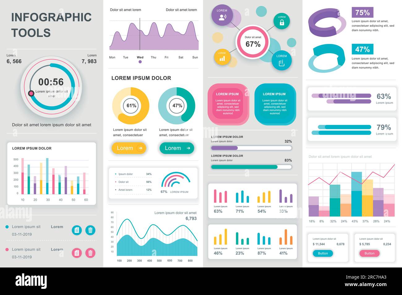 Infographic diagrams pie chart icons Stock Vector Images - Alamy
