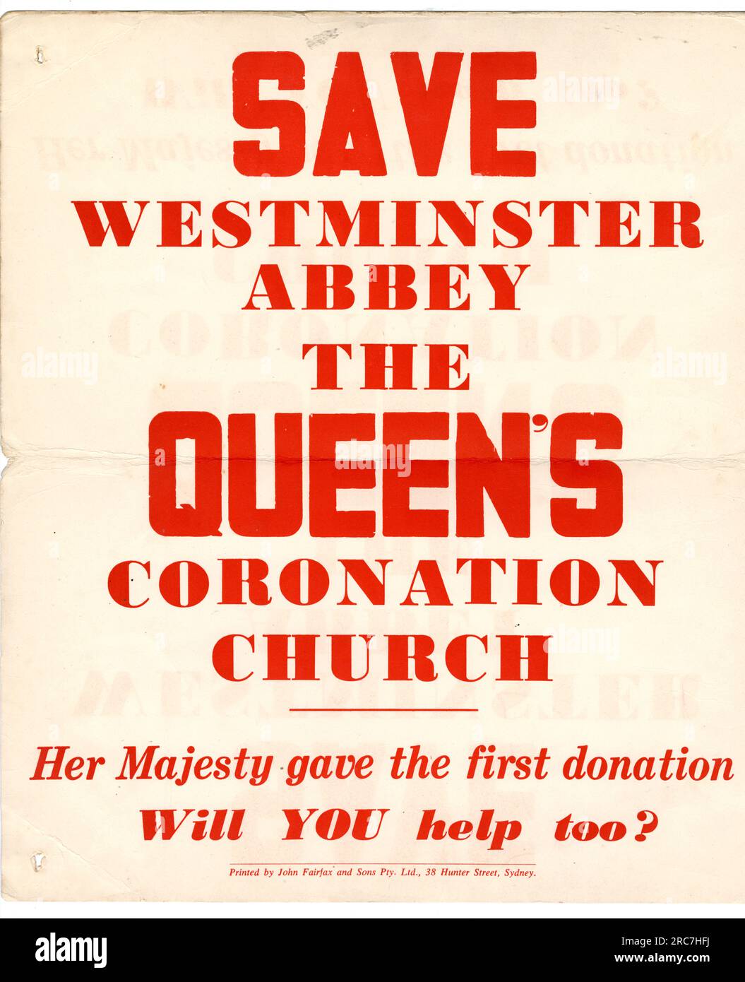 EARLY POSTER REQUESTING DONATIONS TO REPAIR WESTMINSTER ABBEY FOLLOWING ...