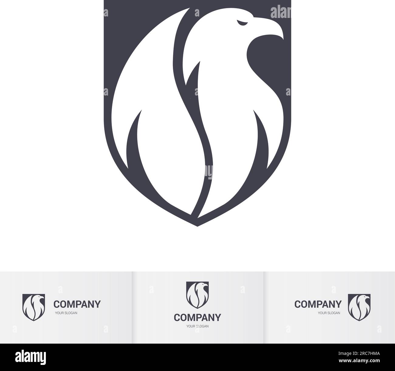 Creative White Eagle Logo Inside Shield. Concept Inspiration Template ...