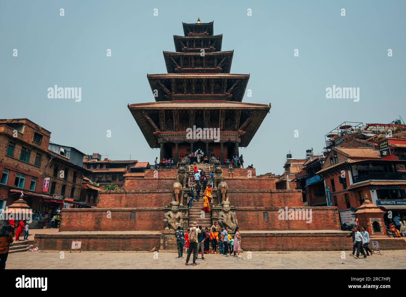 Bhaktapur, Nepal - Apr 16, 2023: A landscape around Bhaktapur Durbar ...
