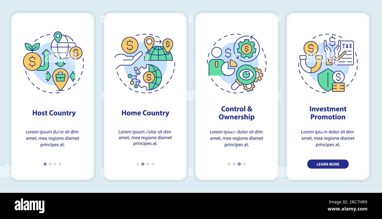 Foreign direct investment concept with line icons Stock Vector Image ...