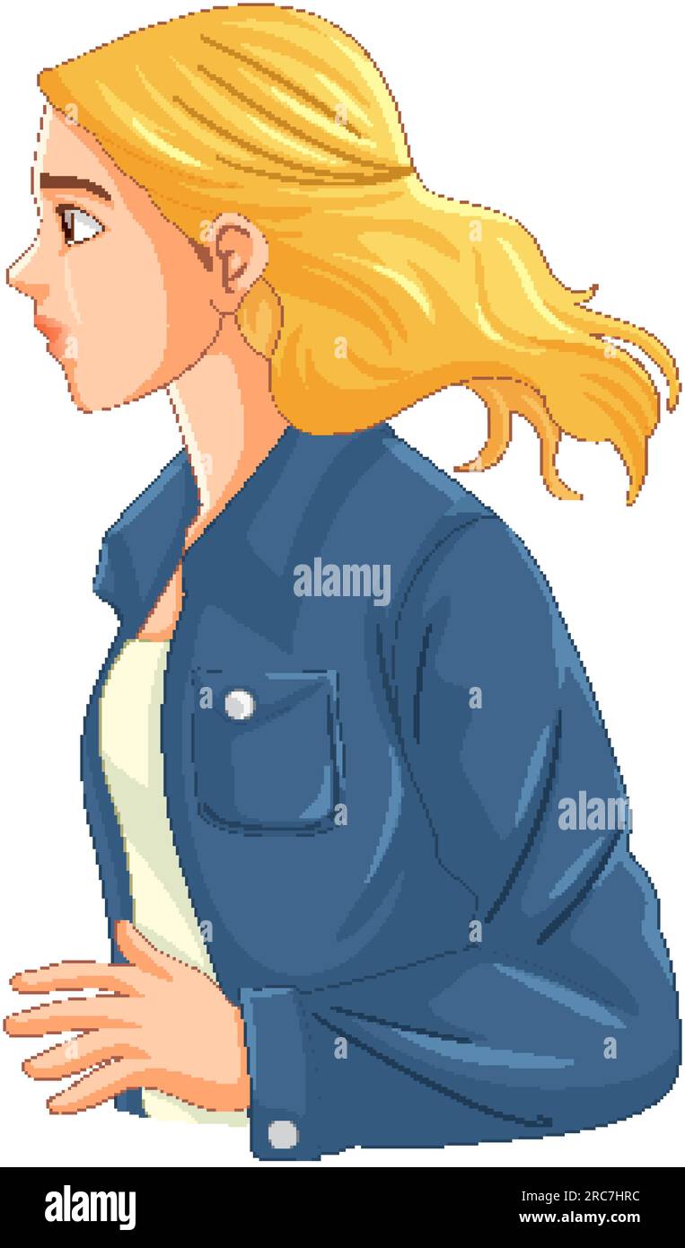 Woman on the side cartoon illustration Stock Vector Image & Art - Alamy