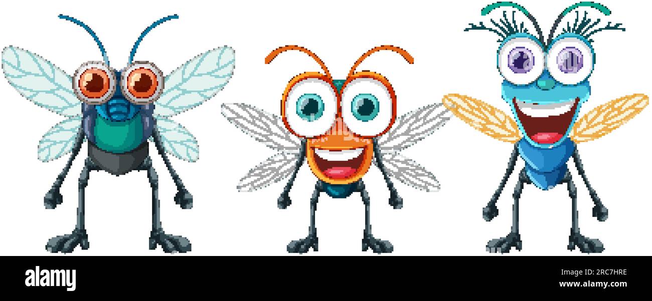 Happy fly cartoon character illustration Stock Vector Image & Art - Alamy