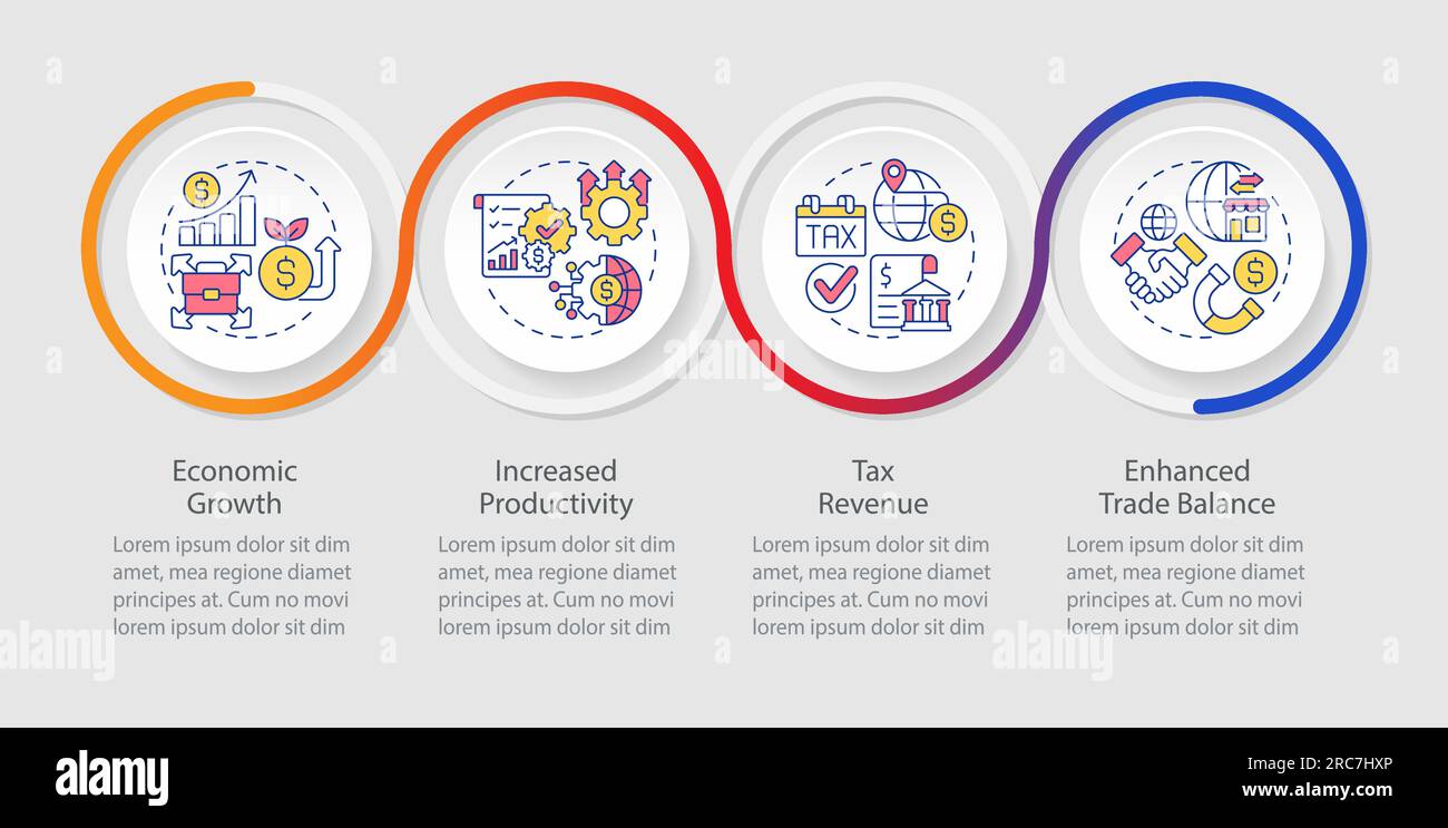 Foreign direct investment template with multicolor icons Stock Vector ...