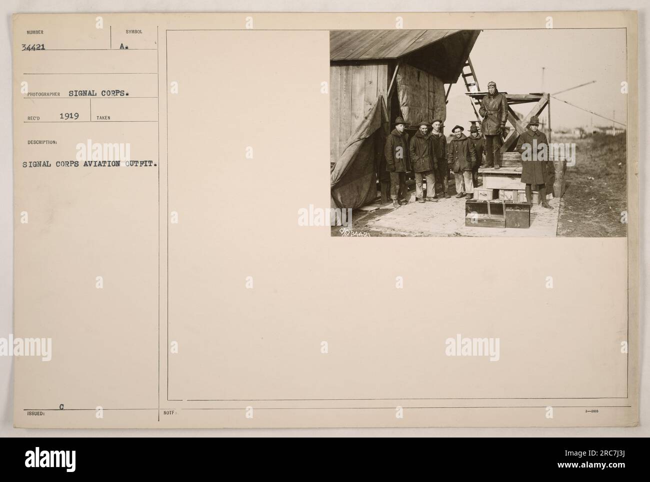 A photograph taken in 1919 by a signal corps photographer. The image ...