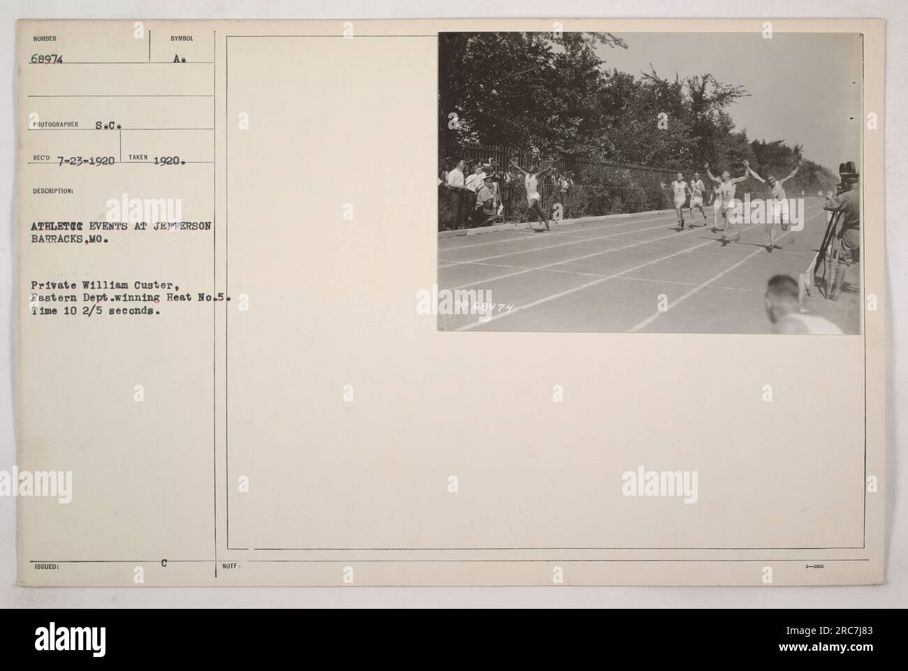 Private William Custer of the Eastern Department winning Heat No. 5 ...