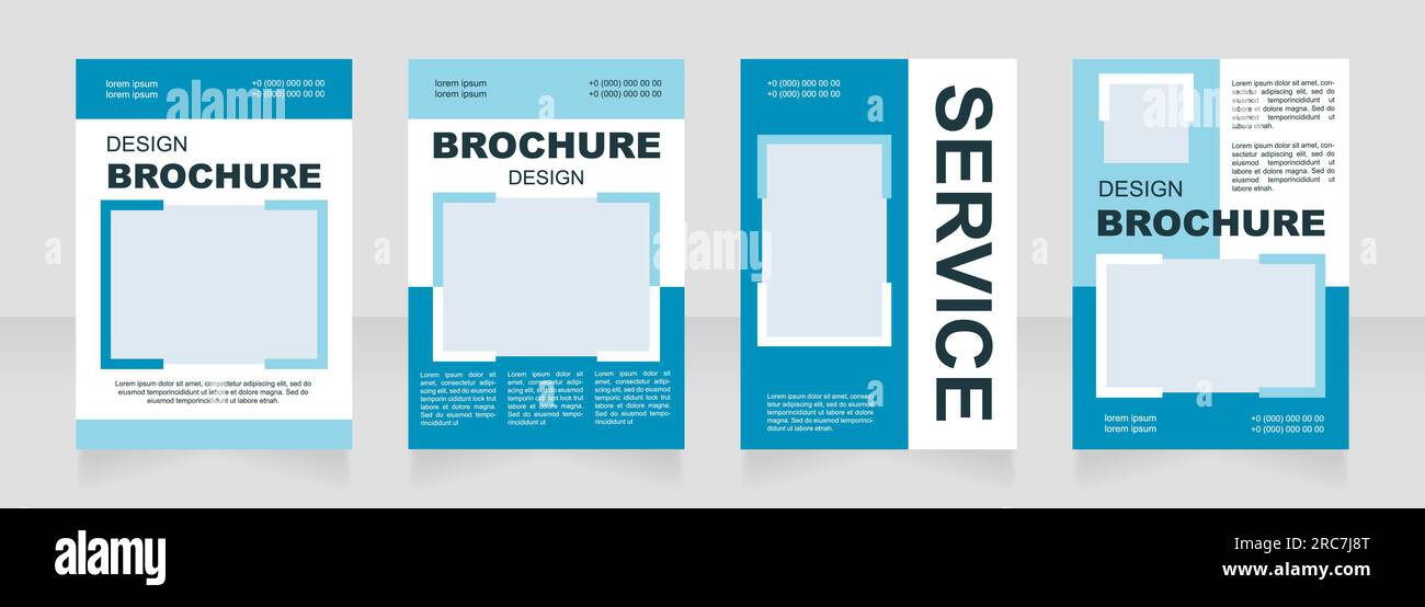 Customer service blue blank brochure layout design Stock Vector Image ...