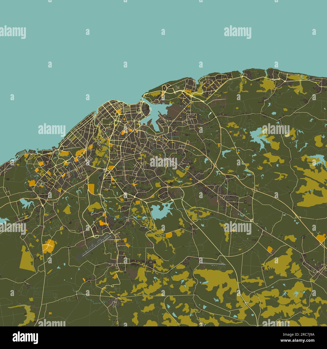 Vector Map of Havana, Cuba data from Openstreetmap Stock Vector Image ...
