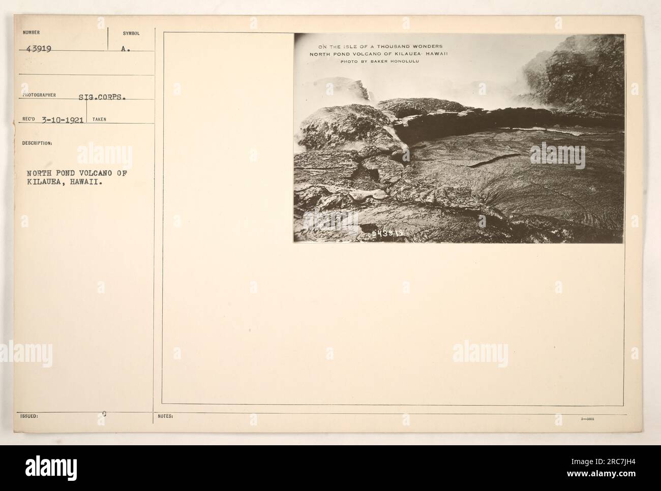 American soldiers standing near the North Pond Volcano of Kilauea in ...