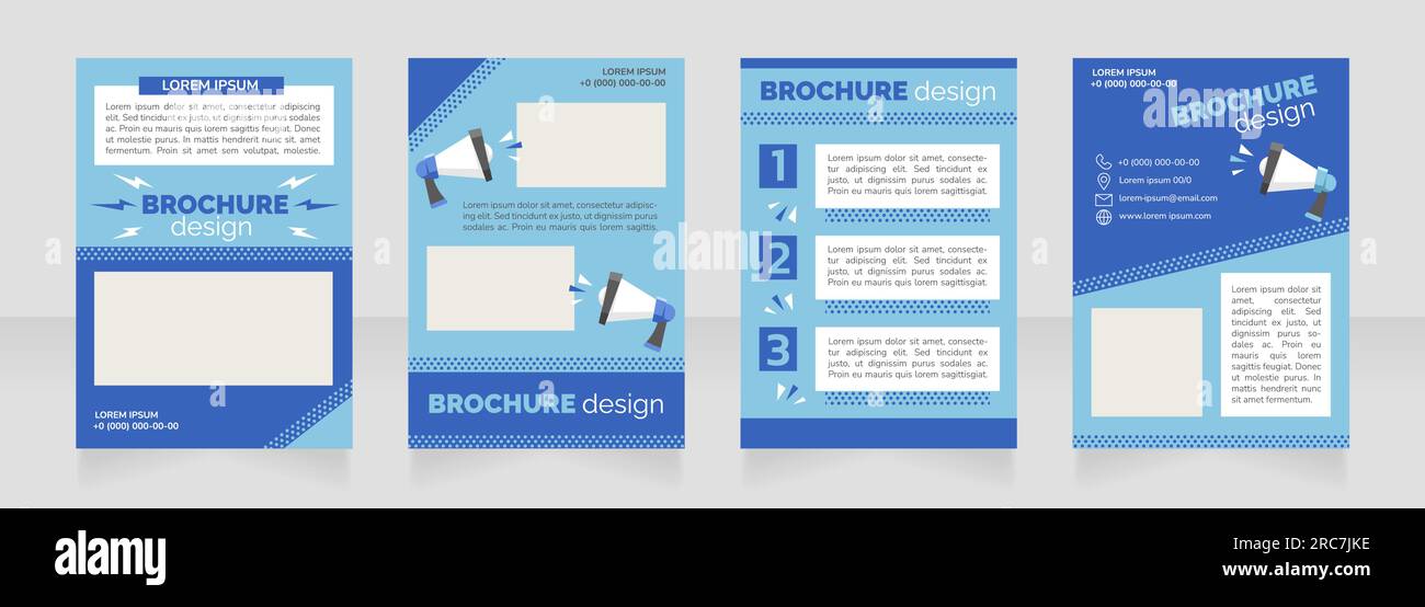 Promotional campaign blue blank brochure layout design Stock Vector ...