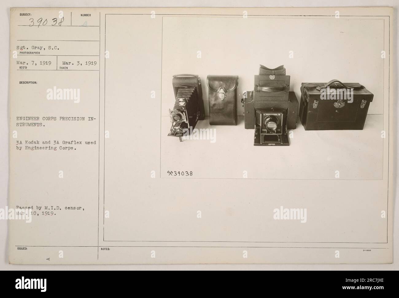 Sergeant Gray of the Engineering Corps is seen using precision ...