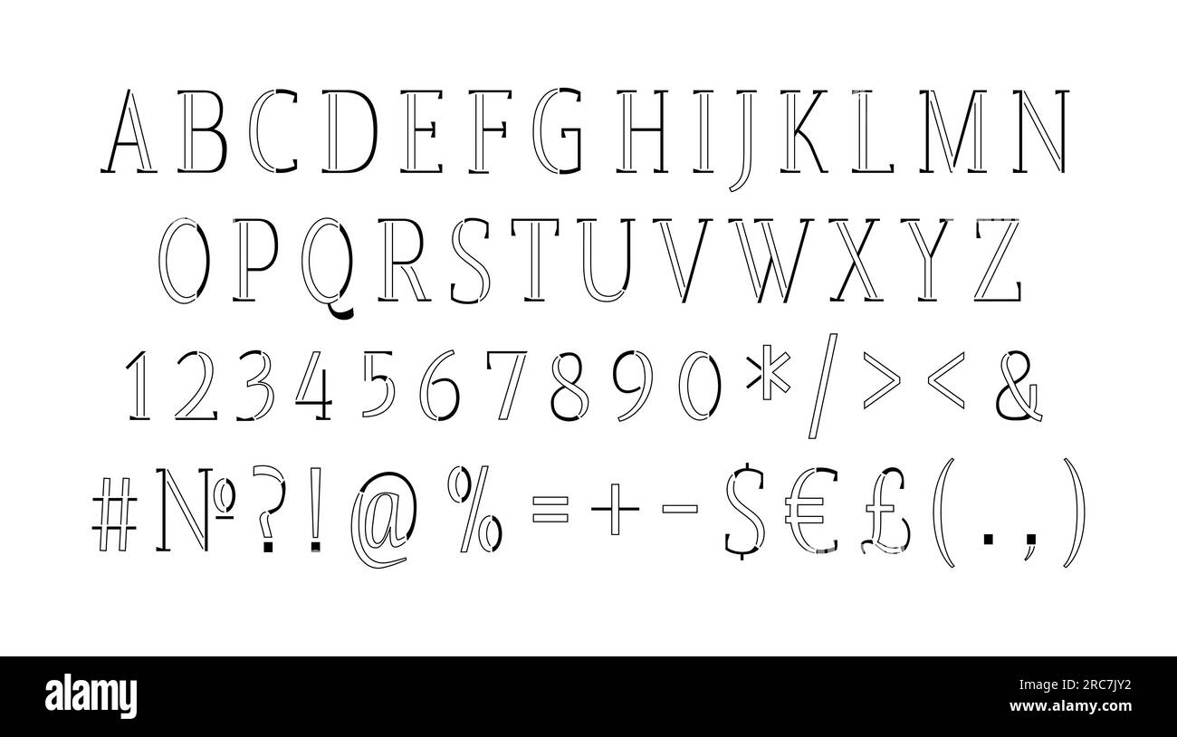 Formal classic line style alphabet set Stock Vector Image & Art - Alamy