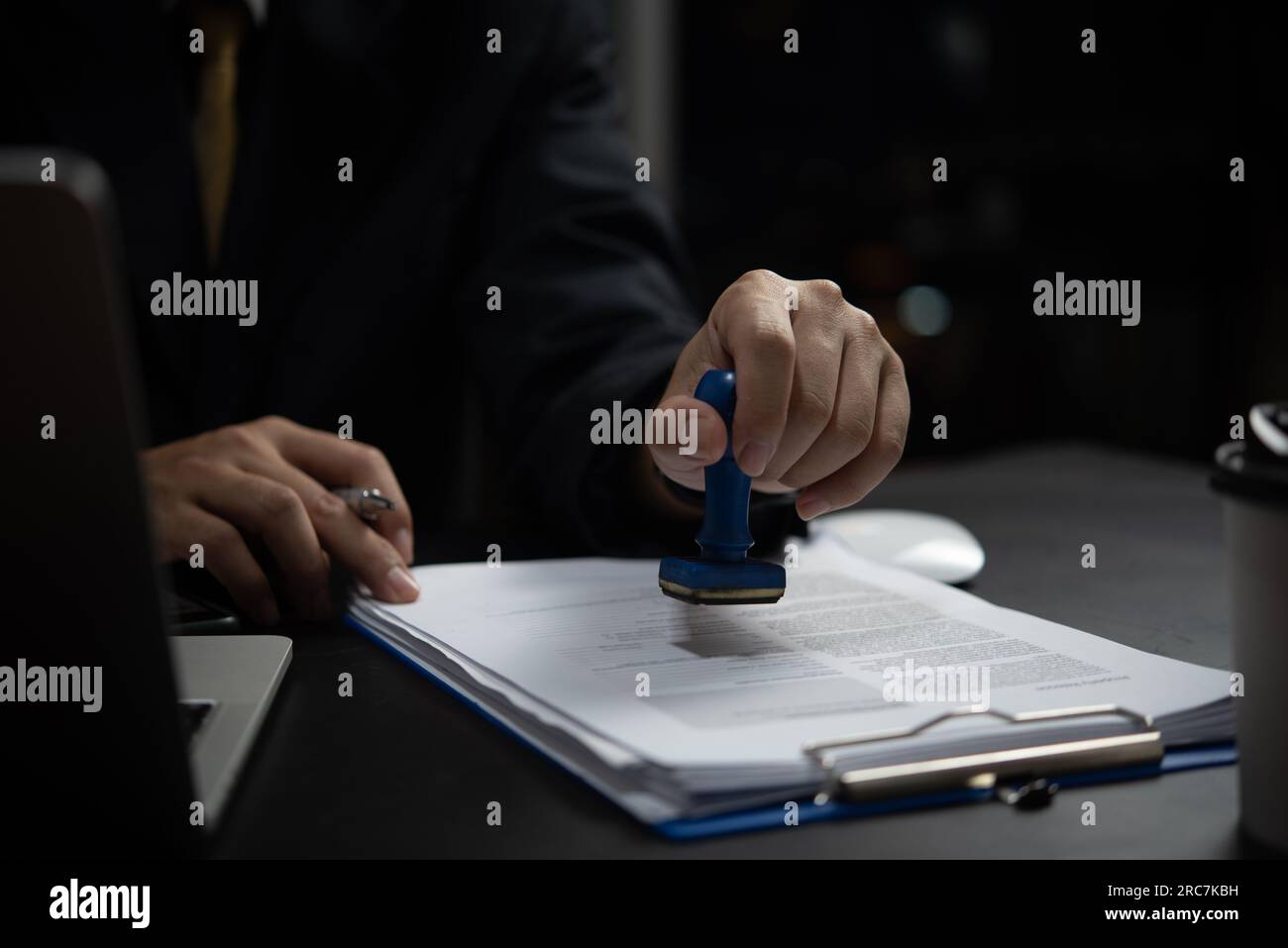 Signing approval record documents stamp confirmation occupation ...