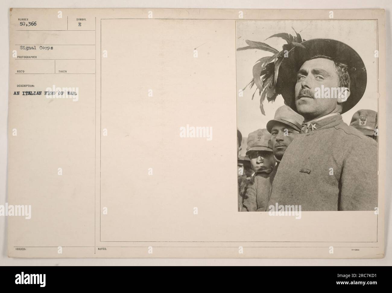 An Italian hero of war, photographed and captured by Signal Corps ...