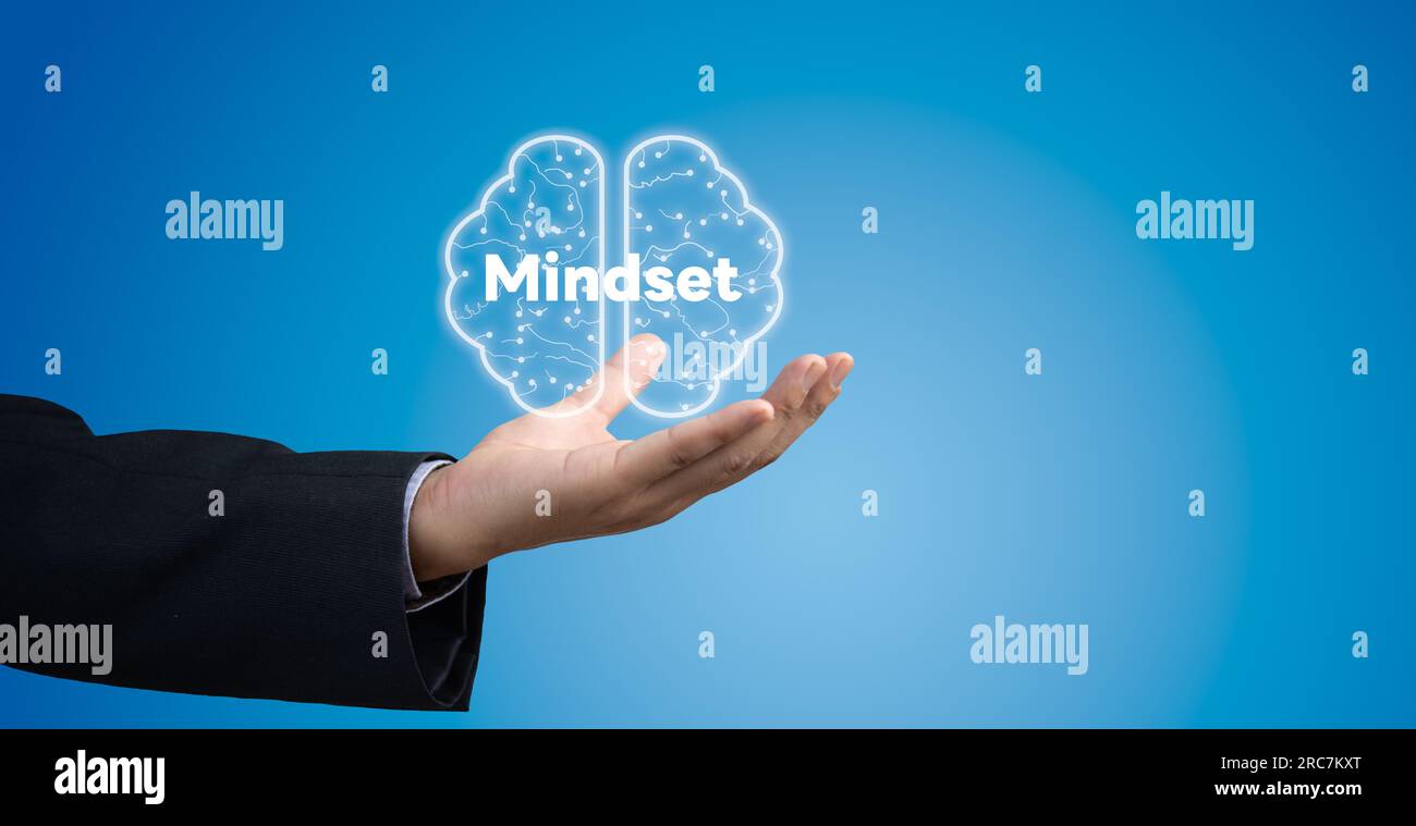 hand brain virtual screen mindset icon. use in educational materials ...