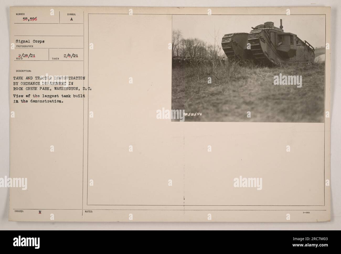 Tank and tractor demonstration held by the Ordnance Department in Rock ...