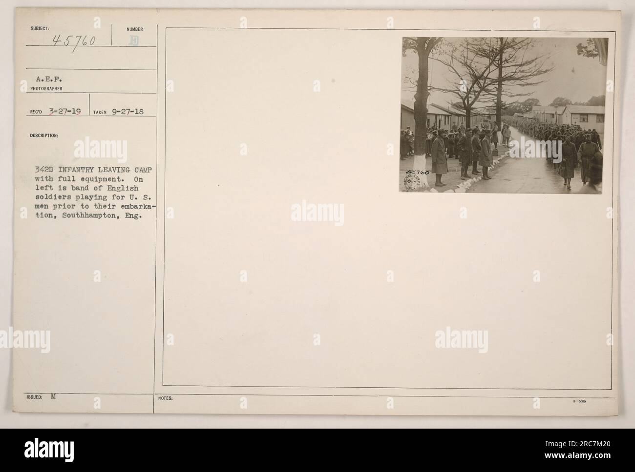 342nd Infantry of the American Expeditionary Force (AEF) is seen ...