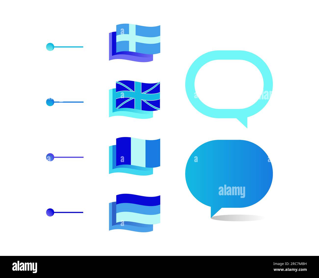 Teaching foreign languages blue infographic chart design element set ...