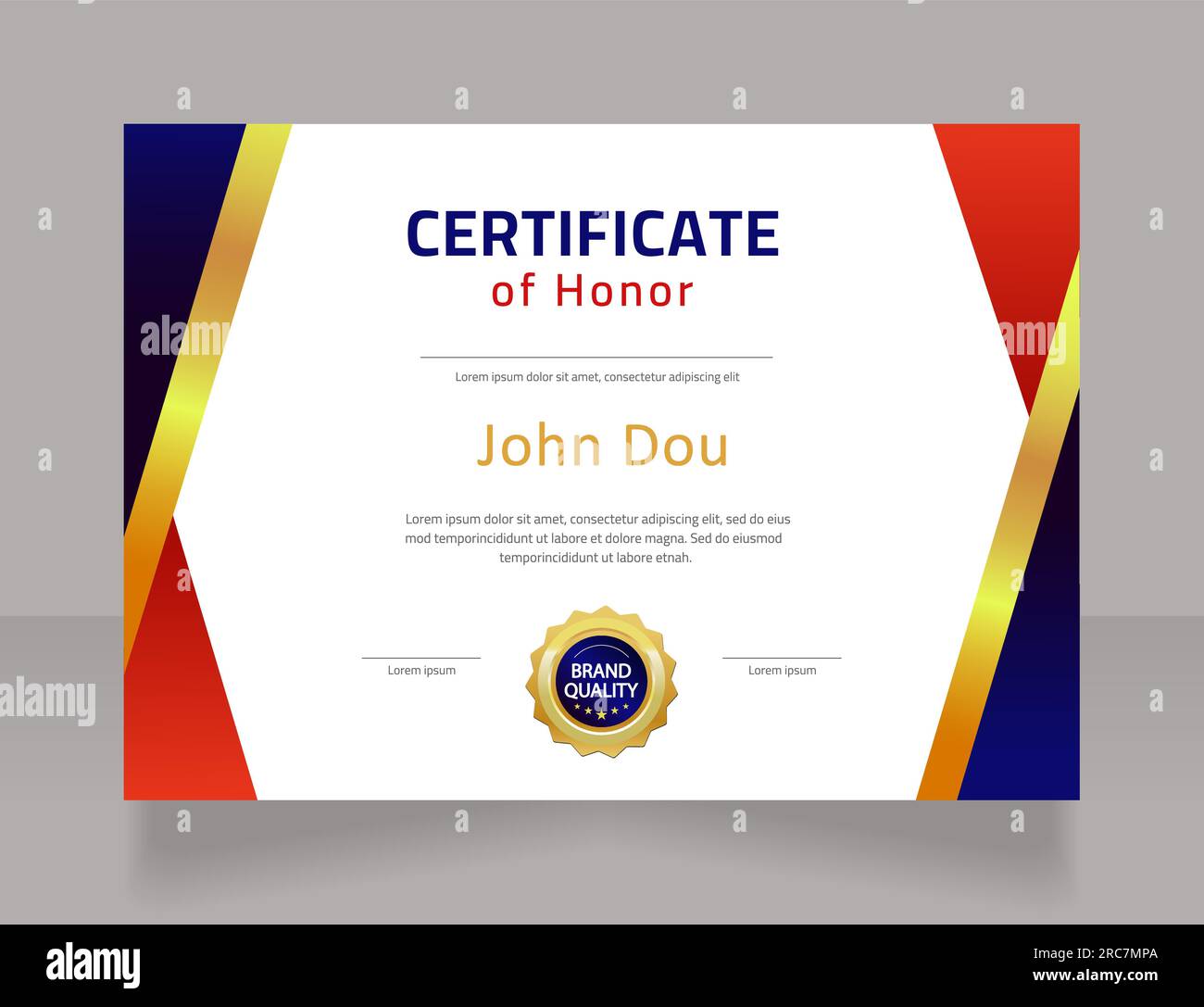 Honour certificate for winning championship design template Stock ...