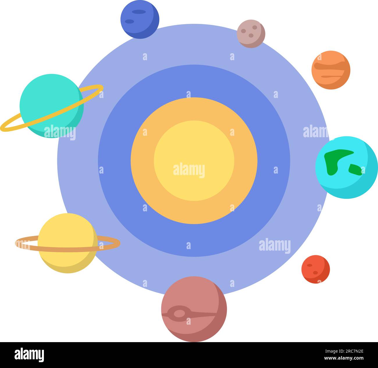 Solar system schematic brochure element design Stock Vector Image & Art ...