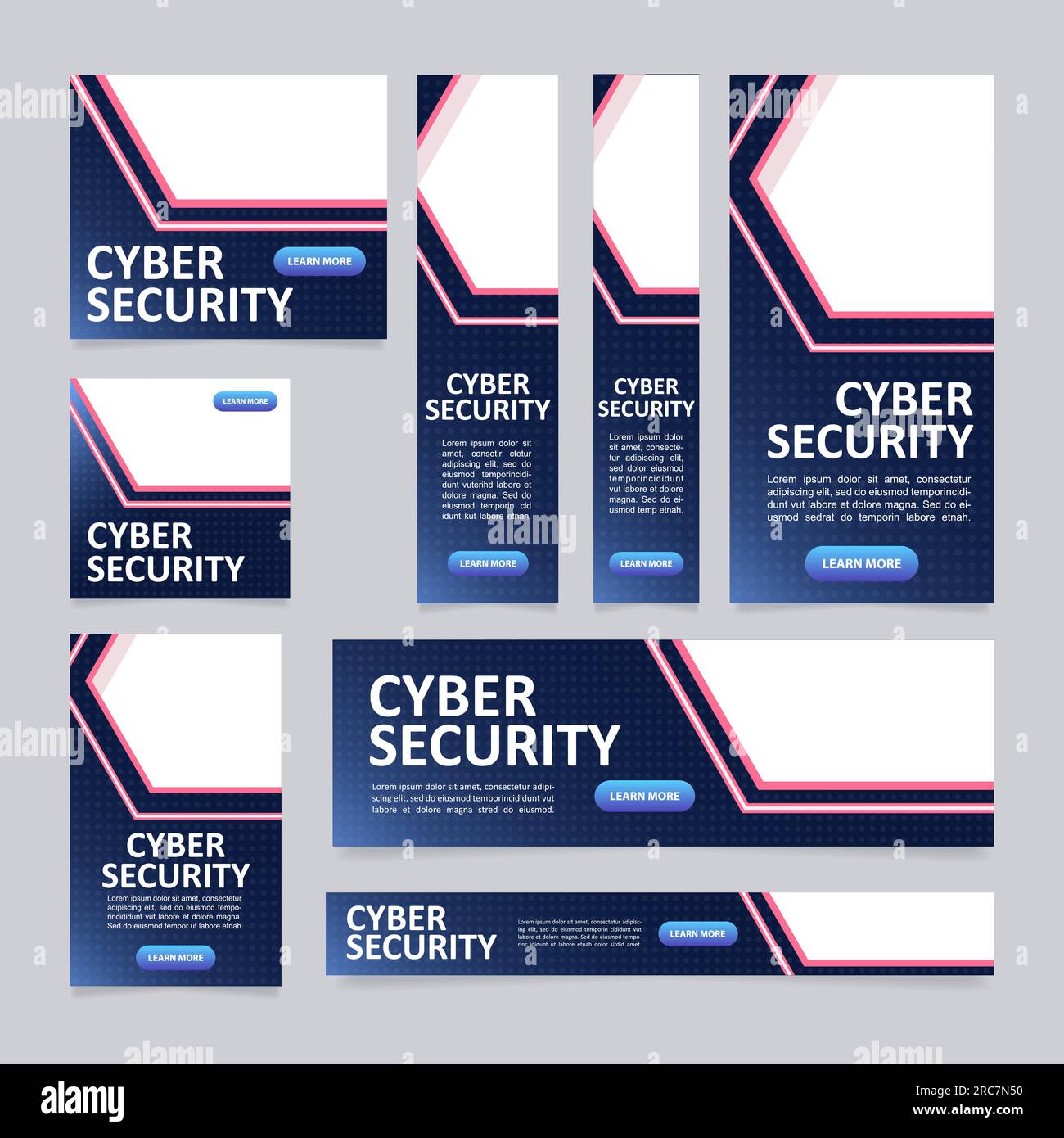 Cyber security service web banner design template Stock Vector Image ...