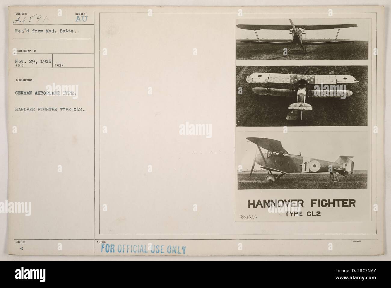Image shows a captured German aeroplane, specifically identified as the ...