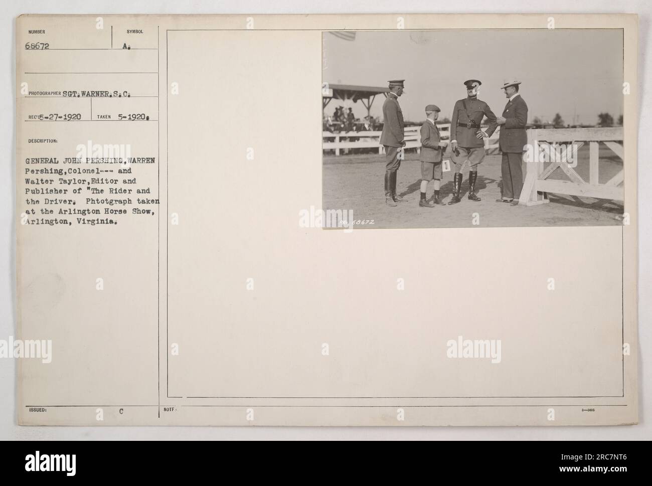 General John Pershing, Warren Pershing, Colonel, and Walter Taylor at ...