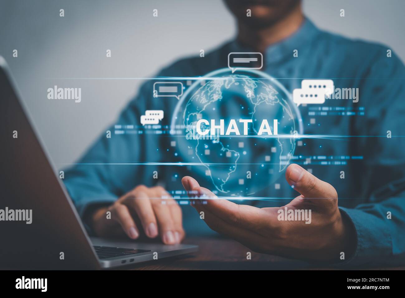 Hand Of Businessman Chatting With Smart Ai Or Artificial Intelligence Automate Chatbot Digital