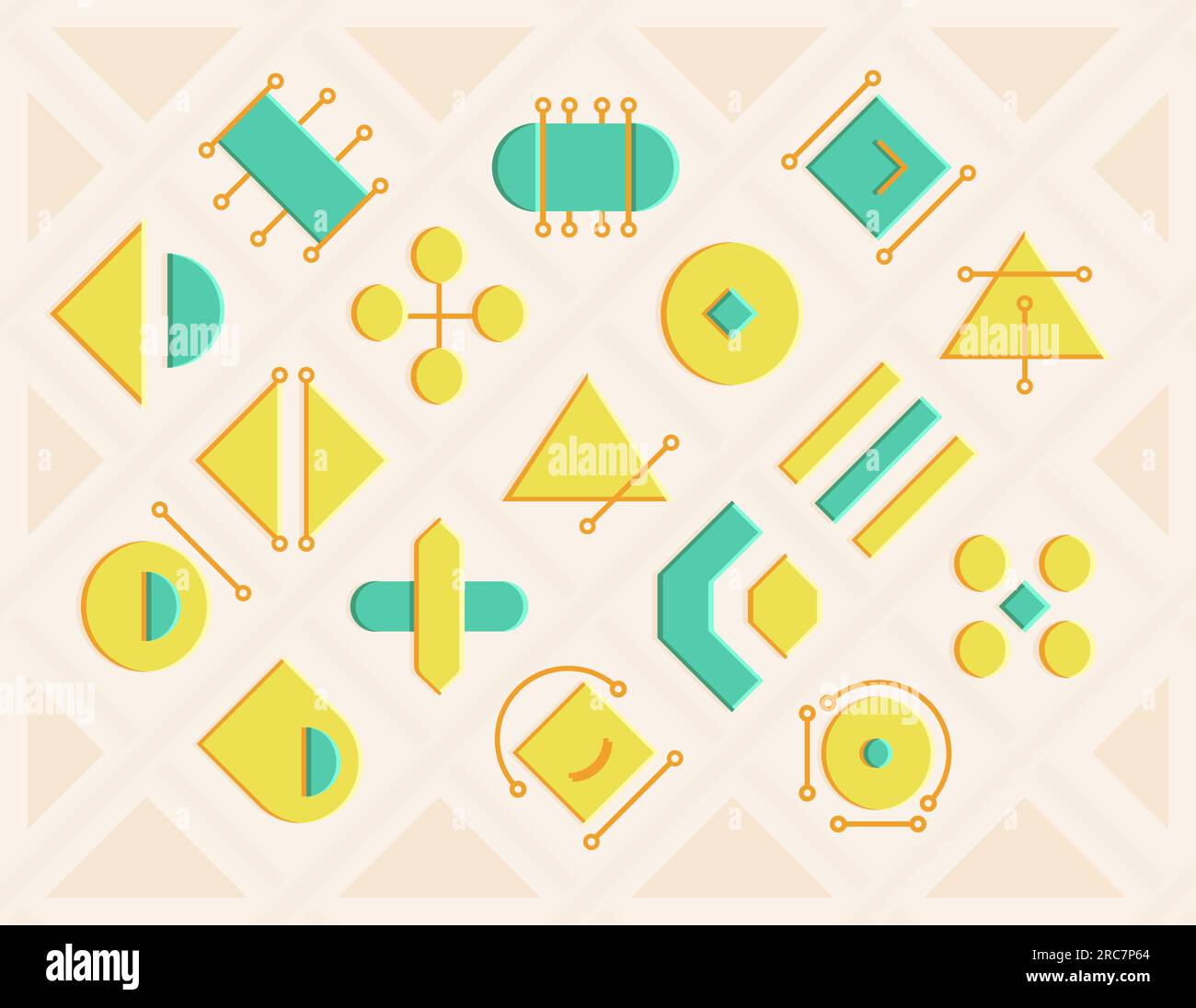 Colorful convex geometric shapes design set Stock Vector Image & Art ...
