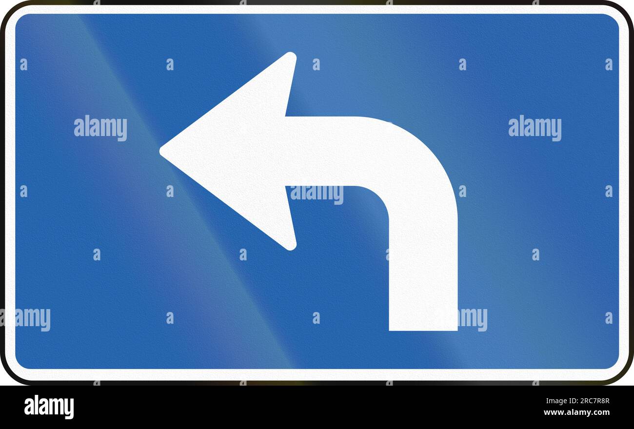 Icelandic supplementary road sign - Direction Forward And Left Stock ...