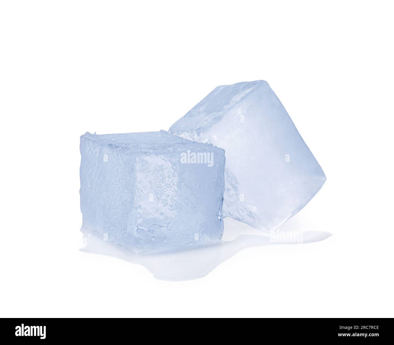 Crystal clear ice cubes isolated on white Stock Photo - Alamy