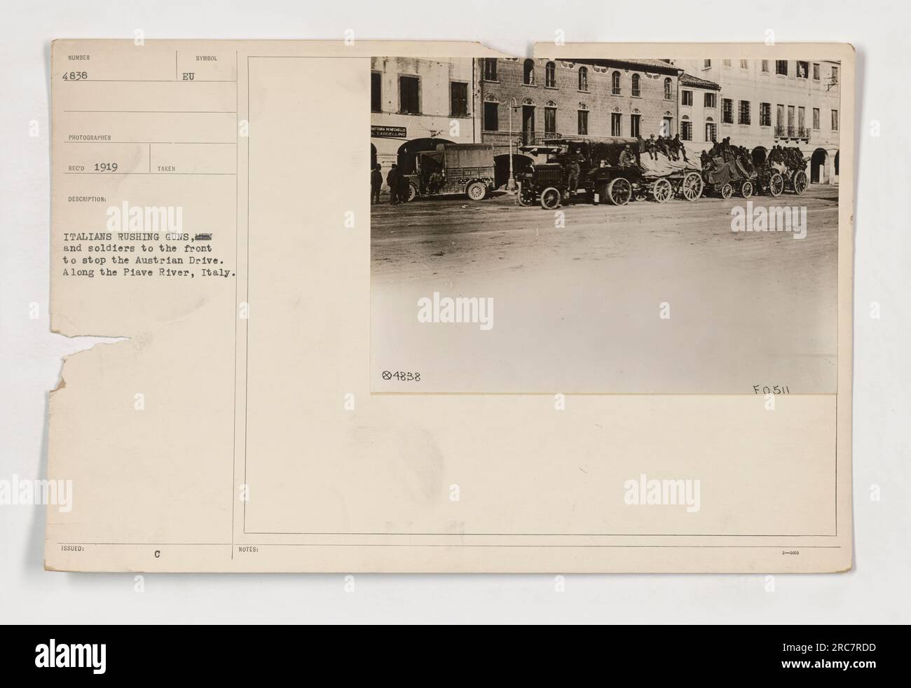 Italian soldiers rushing guns and reinforcements to the front along the ...