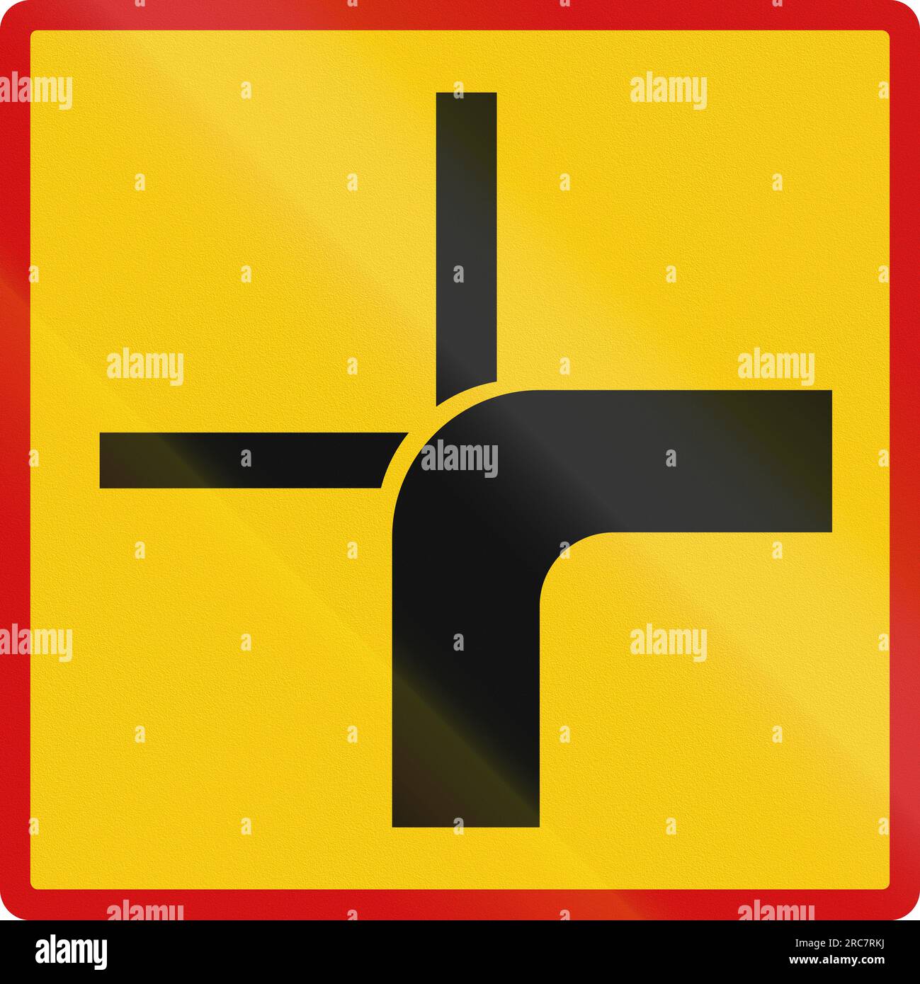 A Sign of the intersection shape in Iceland Stock Photo - Alamy