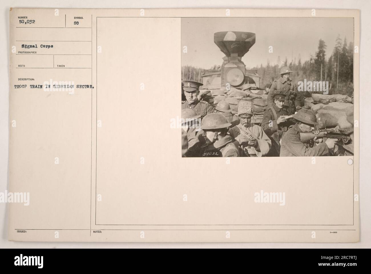 Troop train transporting military personnel in the Siberian sector ...