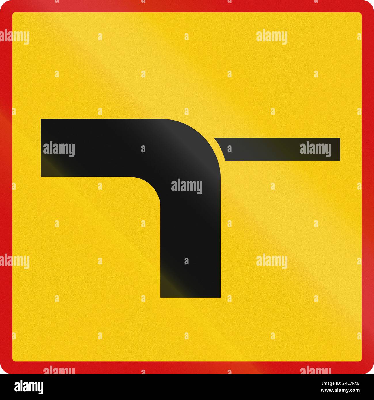 A Sign of the intersection shape in Iceland Stock Photo - Alamy