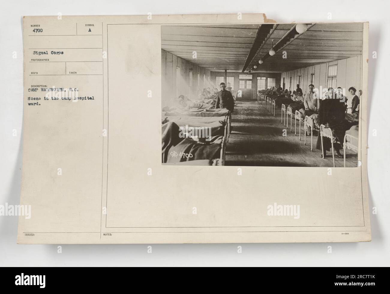 A scene inside the camp hospital ward at Camp Wadsworth, South Carolina ...