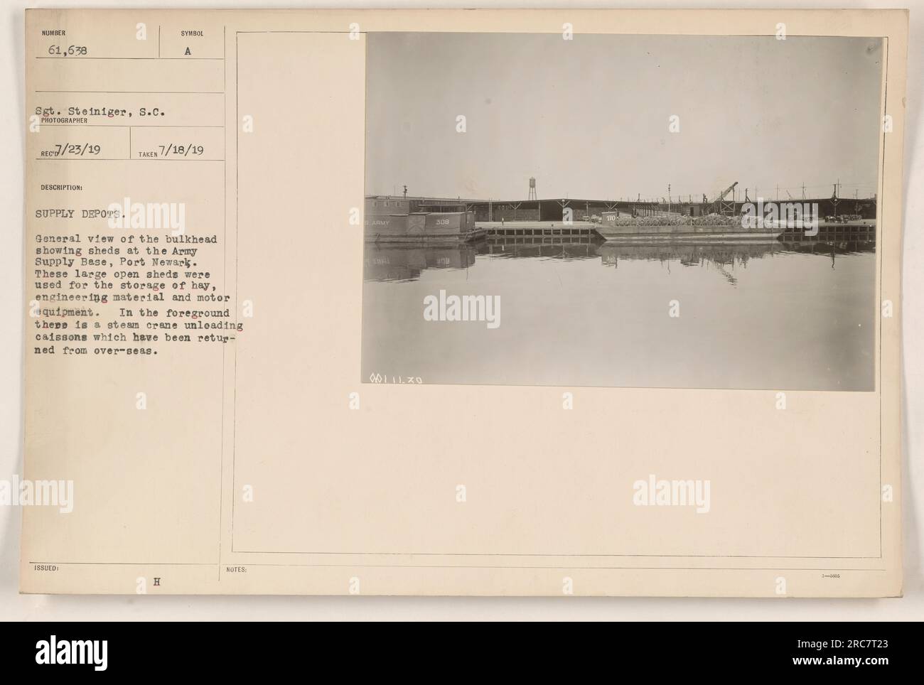 The image shows a general view of the bulkhead at the Army Supply Base ...