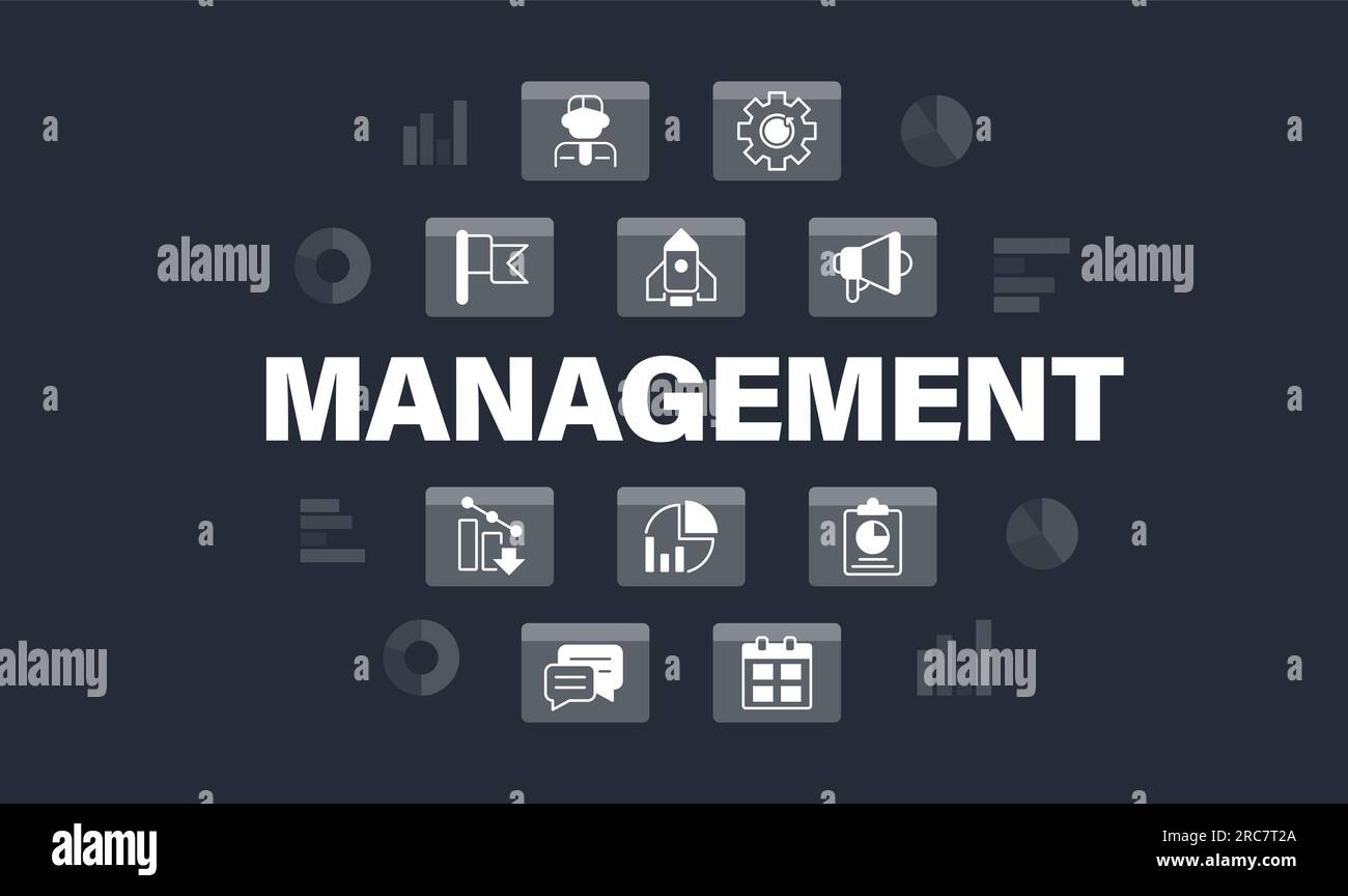 Data management word concept design template with icons Stock Vector ...